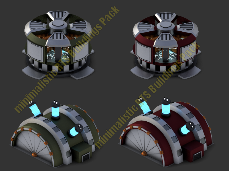 Minimalistic RTS Buildings Pack - Game Asset Packs